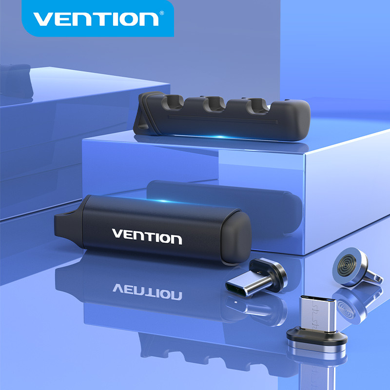 Vention Magnetic Cable Plug Case Portable Storage Box for Micro B Type ...