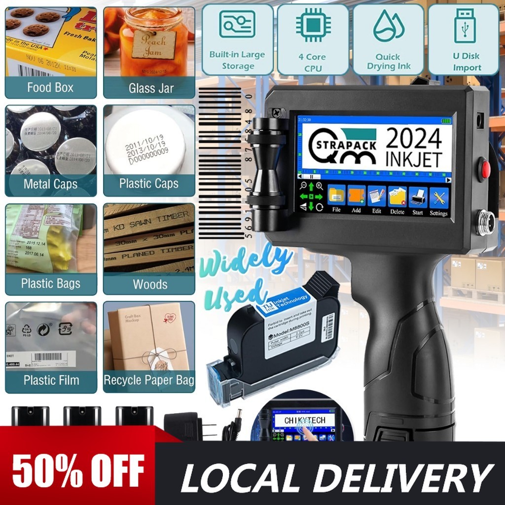 4.3Inch Handheld Inkjet Printer Portable Code Label Logo Maker Expired ...