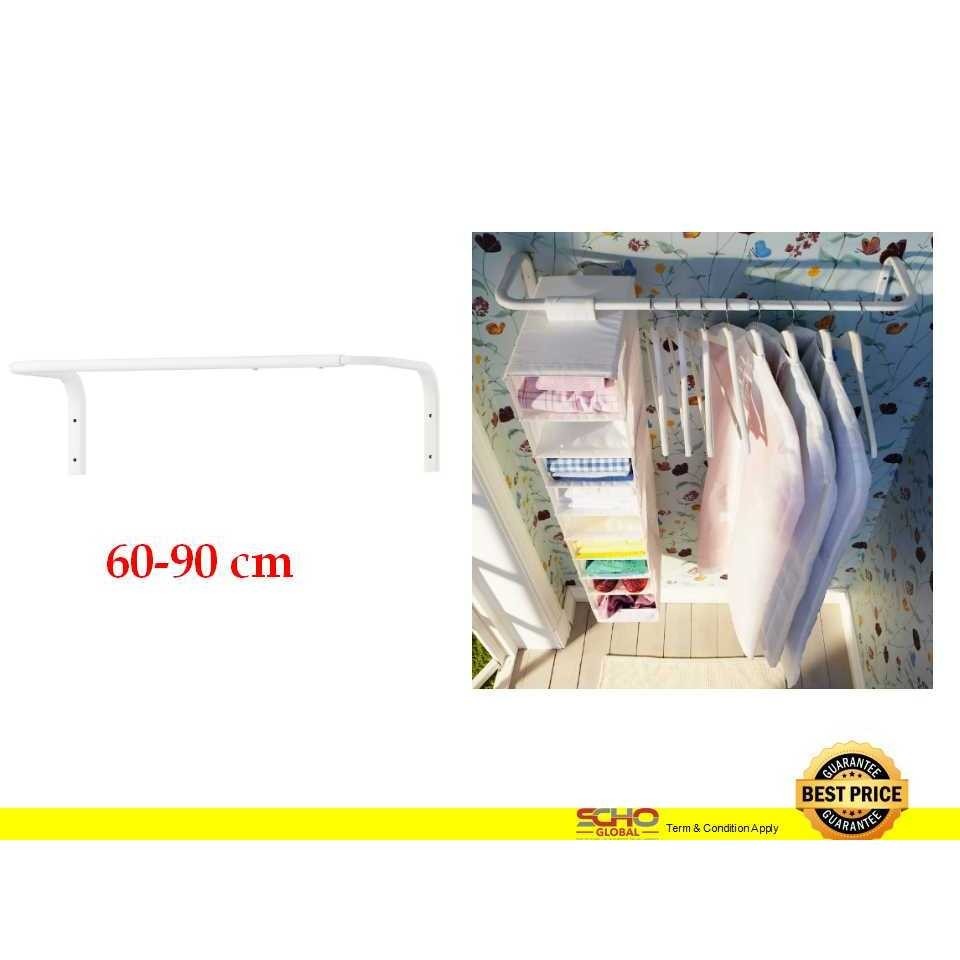 IKEA MULIG Clothes bar, white, 60-90 cm | Shopee Malaysia