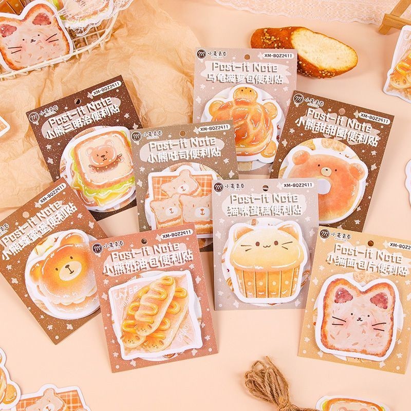 Original Baking Bread Cartoon Cute Special-Shaped Post-It Notes ins ...