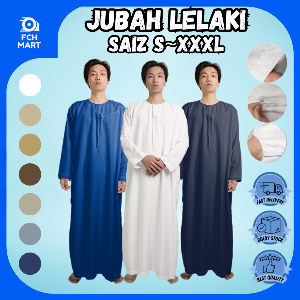 Oman Jubah Lengan Panjang Men Baju Muslim Modern Lelaki Islam Lembut ...