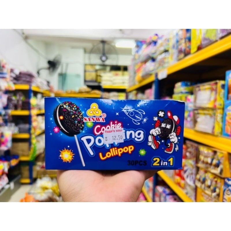 [30pieces] Cookie + Popping Candy Lollipop 2 in 1 Orea Biskut Bersalut ...