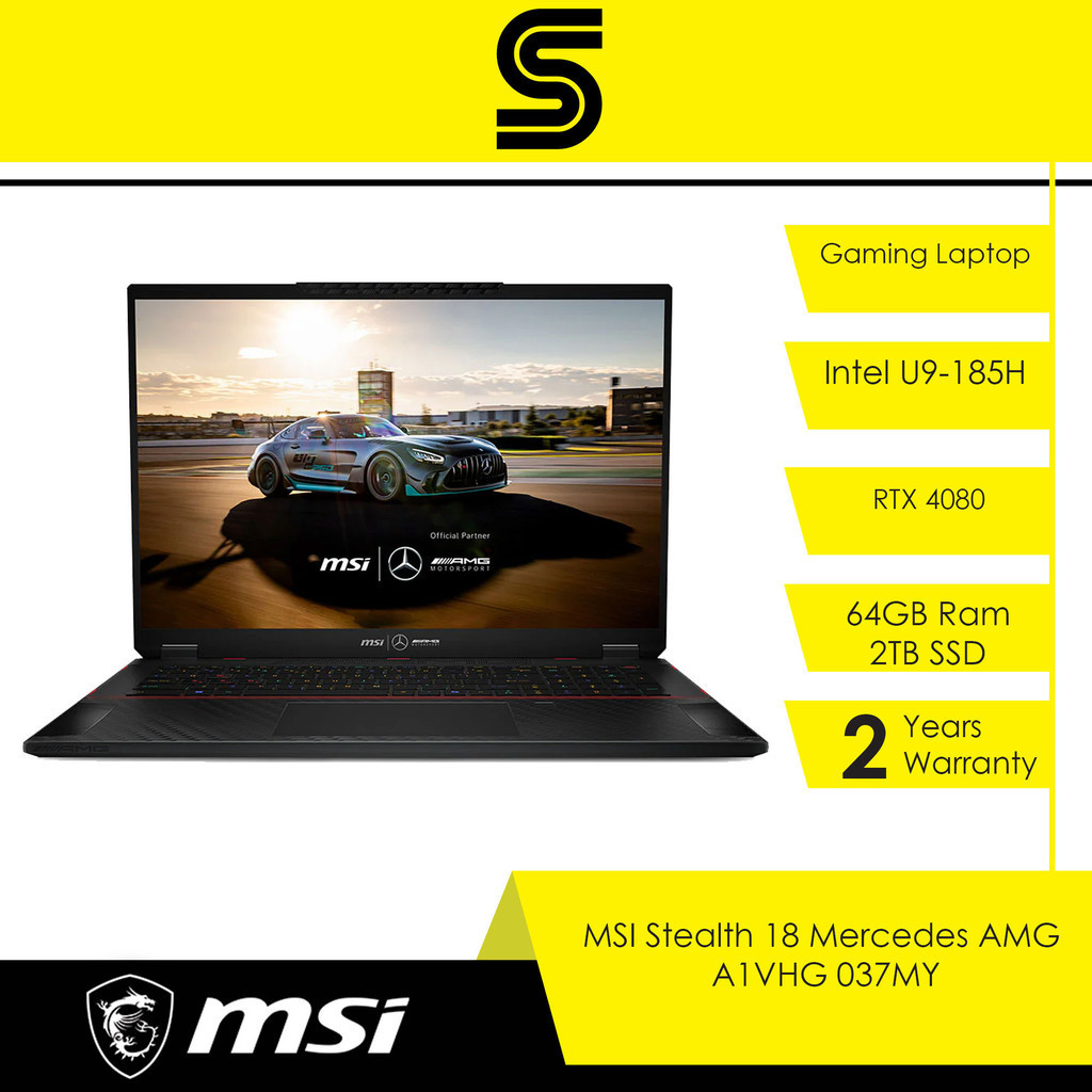MSI Stealth 18 Mercedes AMG A1VHG 037- 18" UHD+ Mini LED IPS/Intel U9 ...