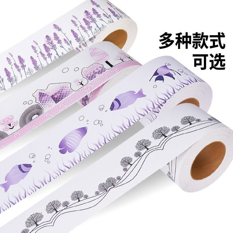 Garis pinggang kartun pelekat diri stiker garisan kaki skirting wall ...