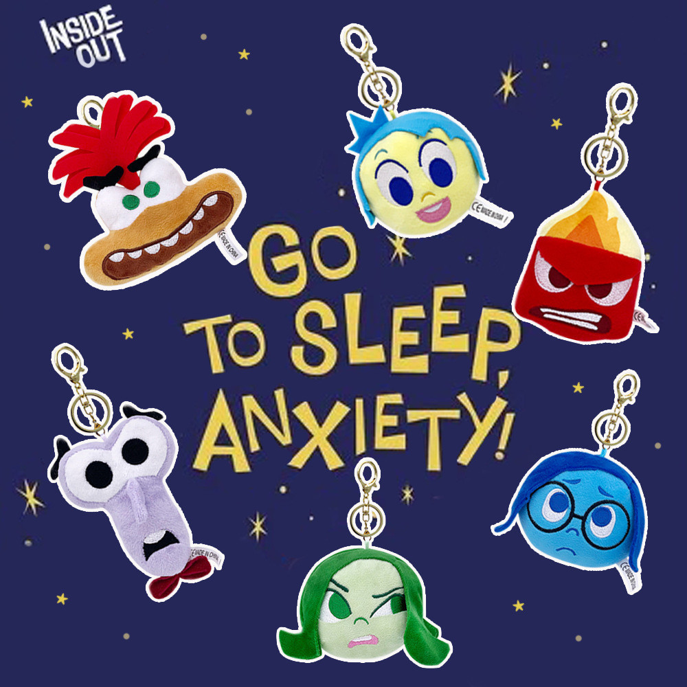 Disney Inside Out 2 Plush Doll Keychain Figure Joy Sadness Anger ...