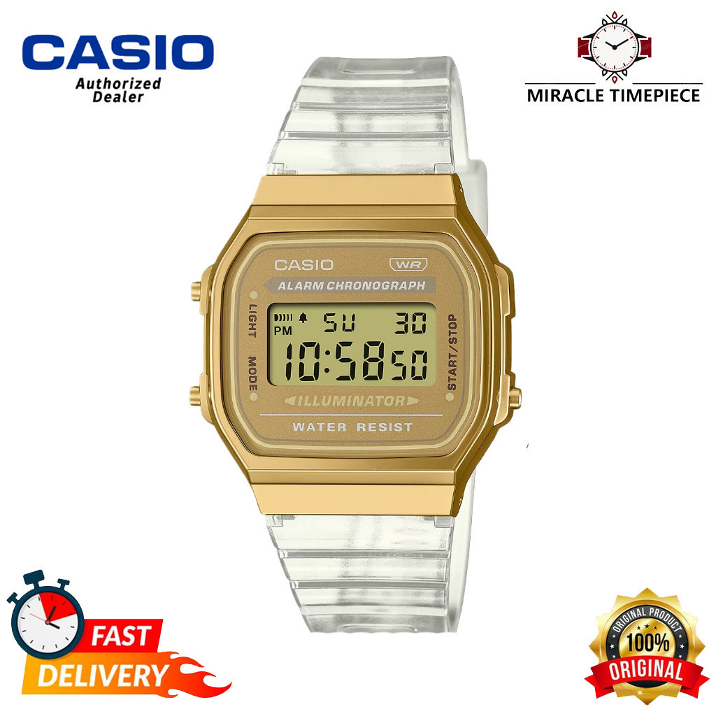 [Official Warranty] Casio Vintage A168 Series Transparent Band Unisex ...