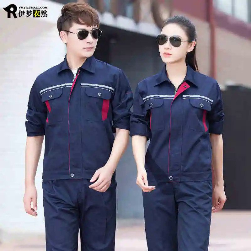 Work Clothing Wear Resistant Workwear Clothes Set Male Female Workshop ...