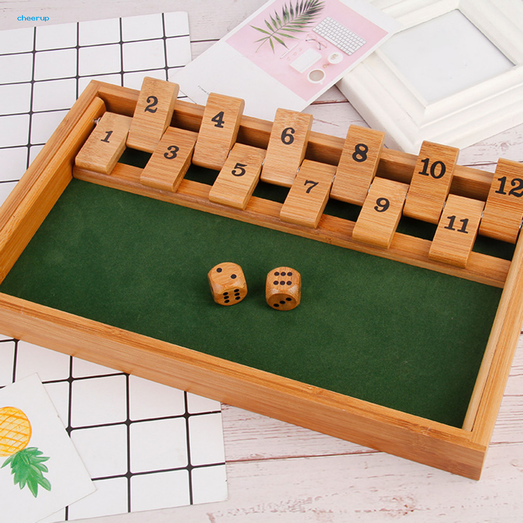Portable Dice Game Dice Board Game Playset Wooden Shut the Box Game ...