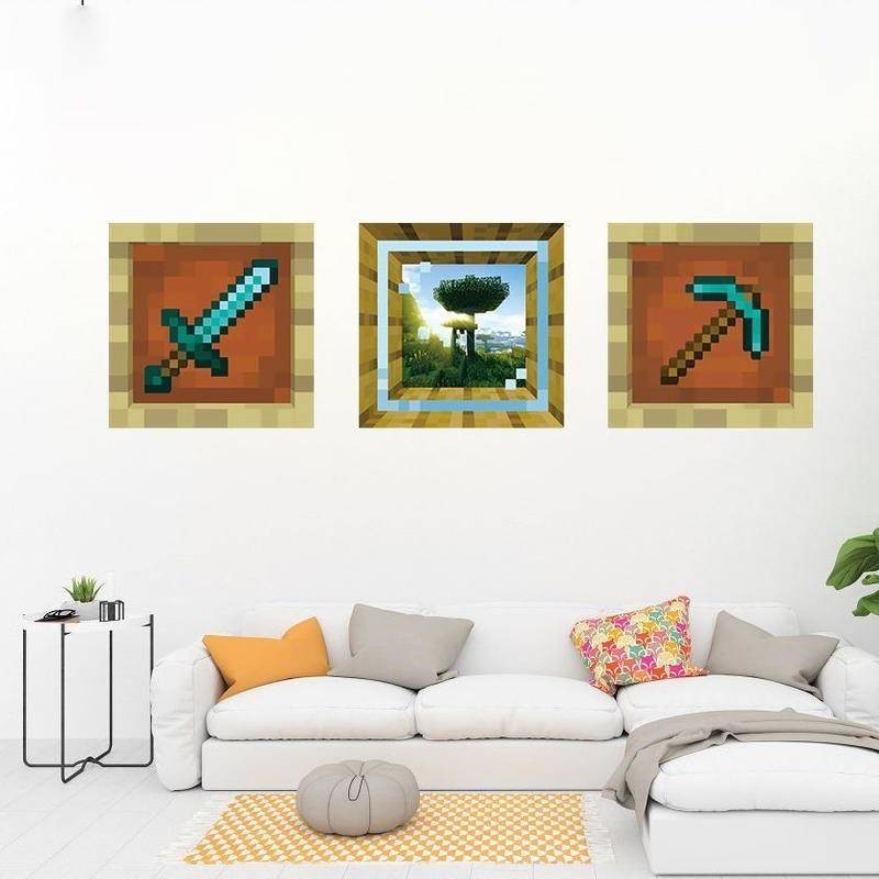 Minecraft 3D Wall Stickers Steve Window Design Creative Wall Art Self ...