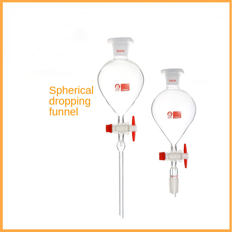 Laboratory Glass Spherical Dropping Funnel Diameter 24 * 24 Spherical ...