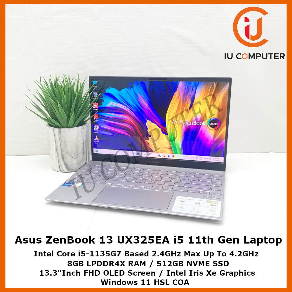 ASUS ZENBOOK 13 UX325EA INTEL CORE I5-1135G7 8GB LPDDR4X 512GB NVME SSD ...