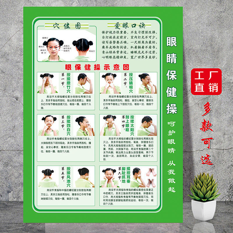 Eye Exercises Wall Chart Visual Chart4Festival6Section Graphic Test ...