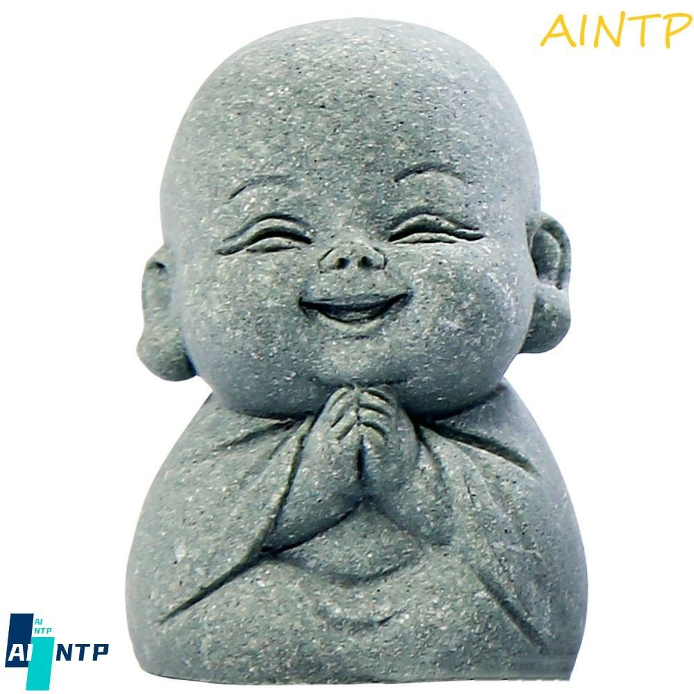 AINTP Dolls Buddha Statue, Sandstone Cute Little Monk Figurine, Monk ...