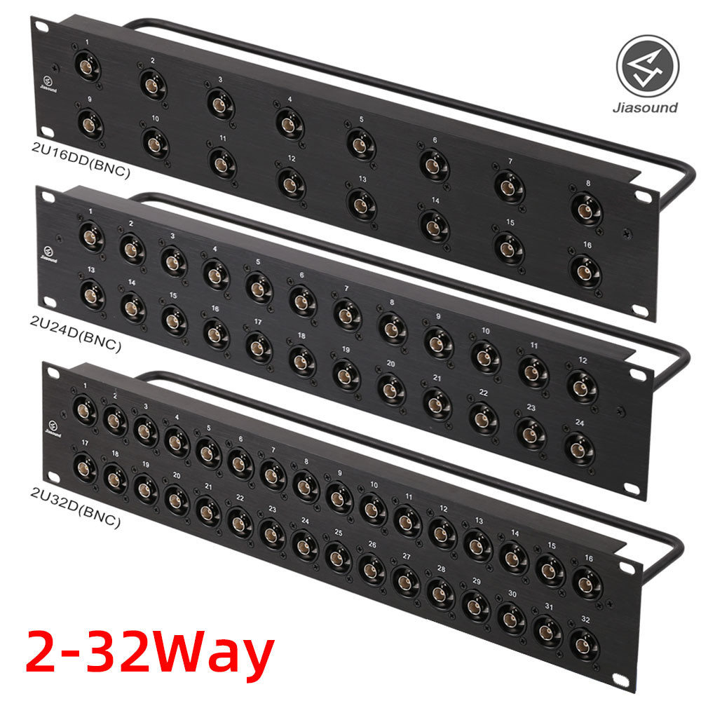 D Type 1U 2U Rack Patch Panel 3G SDI/HD SDI BNC Video Cabinet 1U Cabinet Jump Panel 8 12 16 24 ...