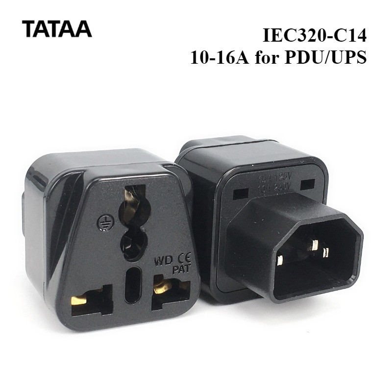1 Piece C14 To Universal Socket Adapter Power Adapter Converter 10A-16A ...