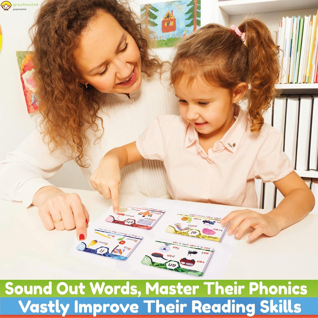 Kindergarten Phonics Flash Cards Games Learn to Read Flash Cards ...