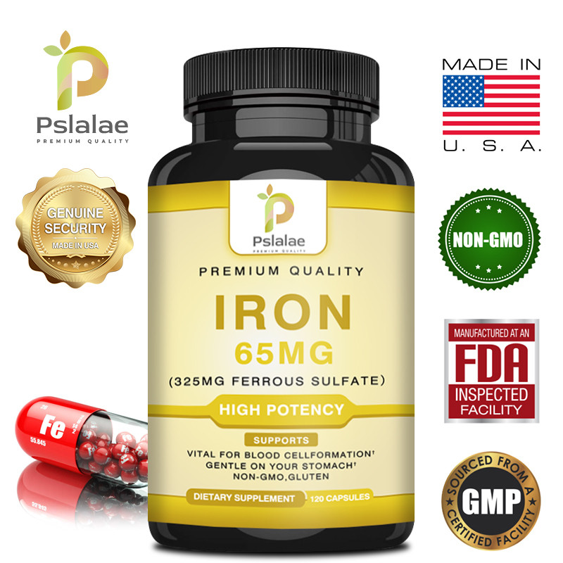 Pslalae Iron 65 mg ferrous sulfate, cellular energy support, promotes ...