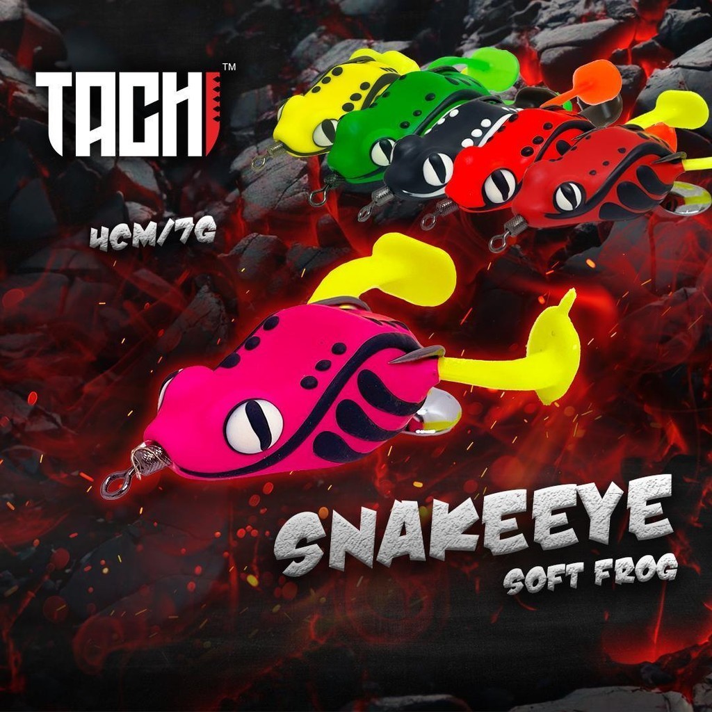 TACHI SNAKEEYE Soft Frog 4cm/7g Top Water Lure Snakehead Killer ...