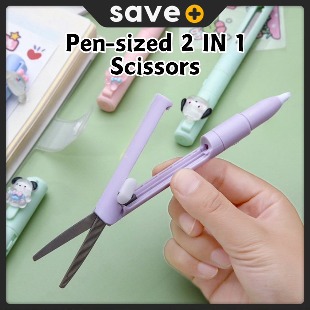 SAVE Pen-sized Scissors Ceramic Cutter 2 in 1 Mini Scissor Portable ...