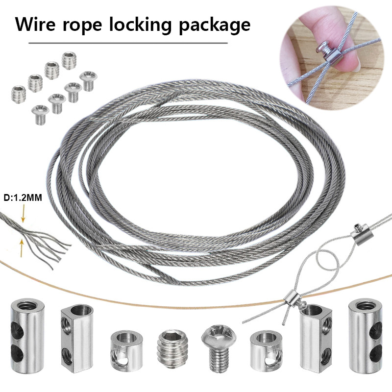1 set of 304 stainlesss steel wire rope single/double hole buckles ...