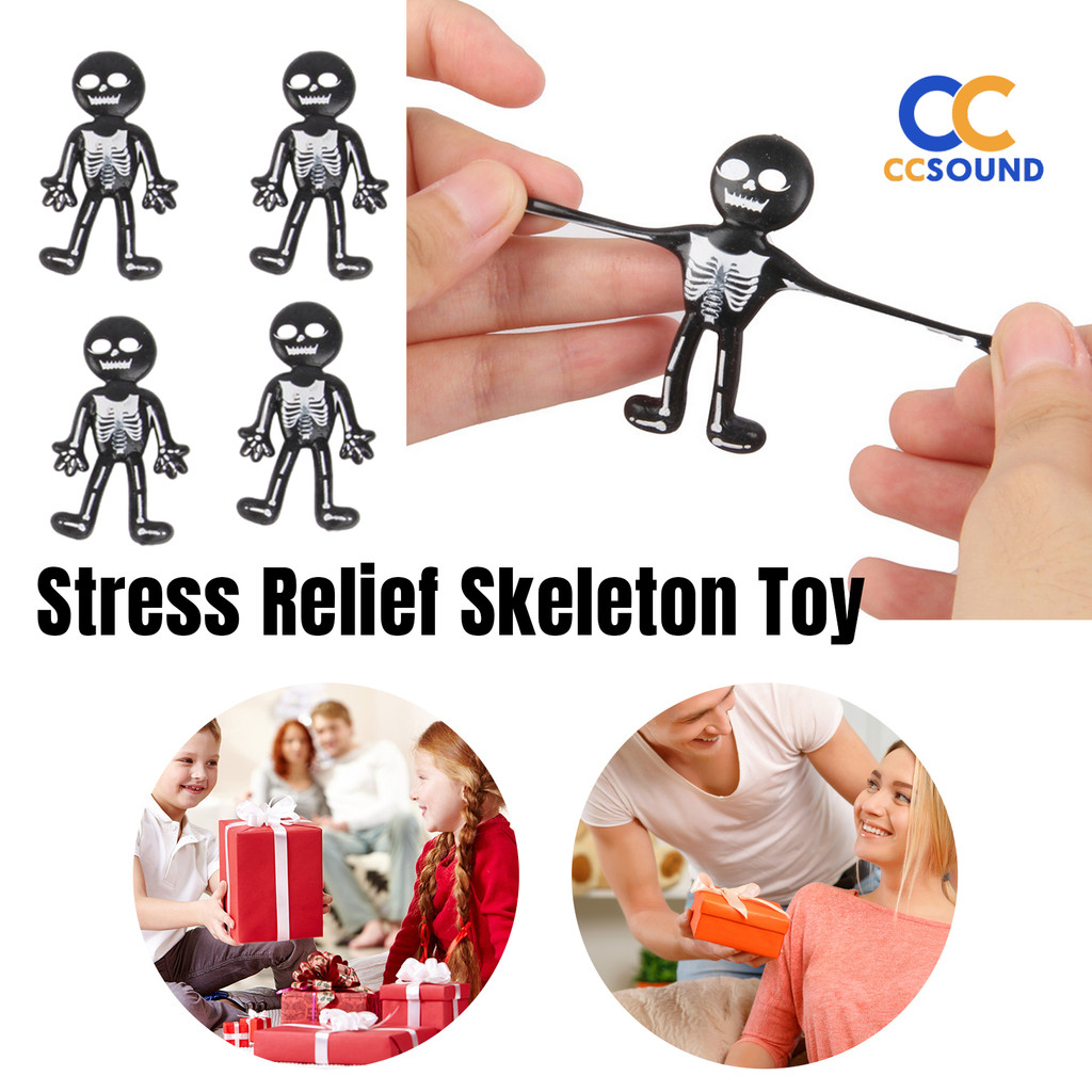 CCN-10Pcs Skeleton Pinch Toy Slow Rebound TPR Stress Relief Skull Men ...