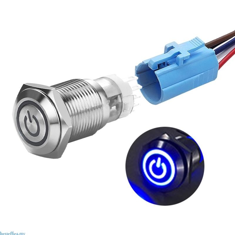 beste Self-Locking Latching Push Button Switch Waterproof LED Light ...