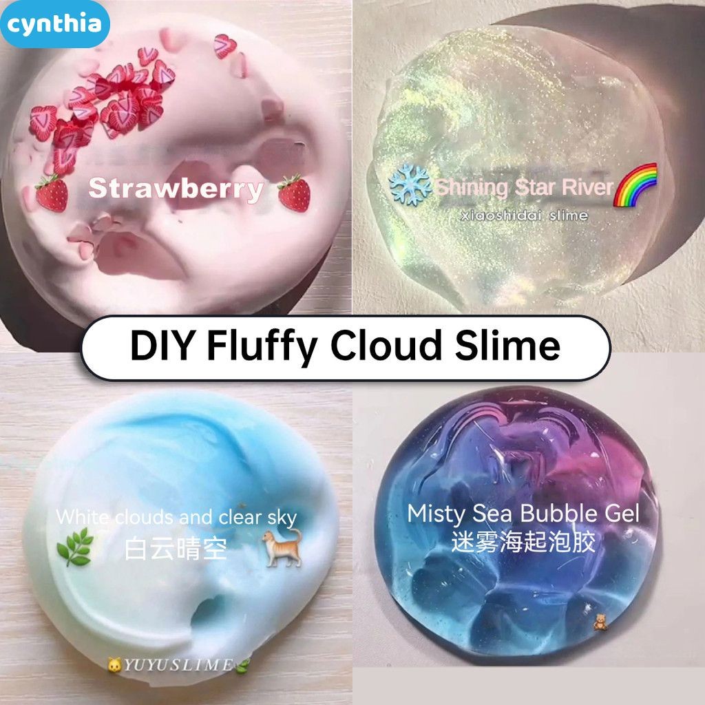 Cloud Slime Colorful Fluffy Stress Relief Soft Texture Squeezeable Toy ...