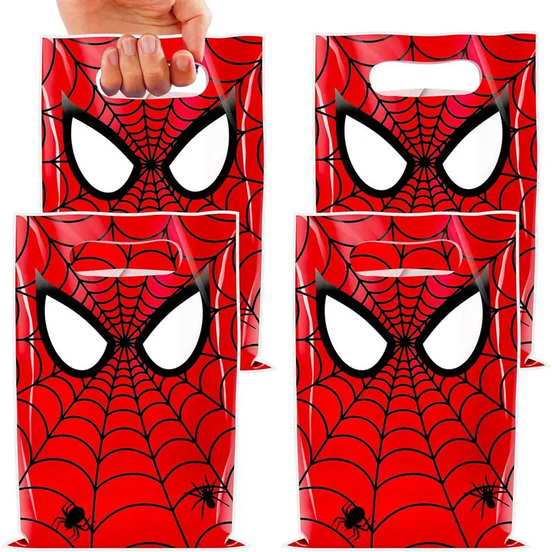 30pcs Red Spiderman Birthday Party Gift Bags Spider Theme Plastic Candy ...