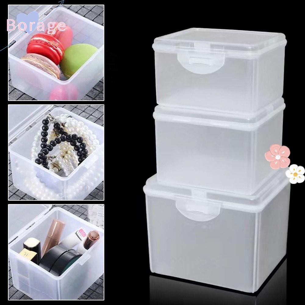 BORRAONE Storage Box, with Lid Rectangular Shape Storage , Transparent ...