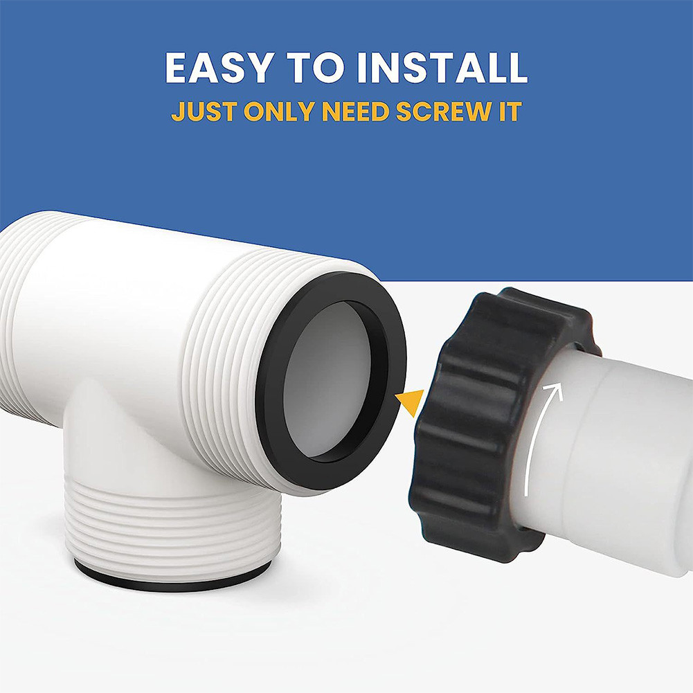 Pool Pump Hose Tee T-Joint Connector with 3 L Rings for Intex Coleman ...