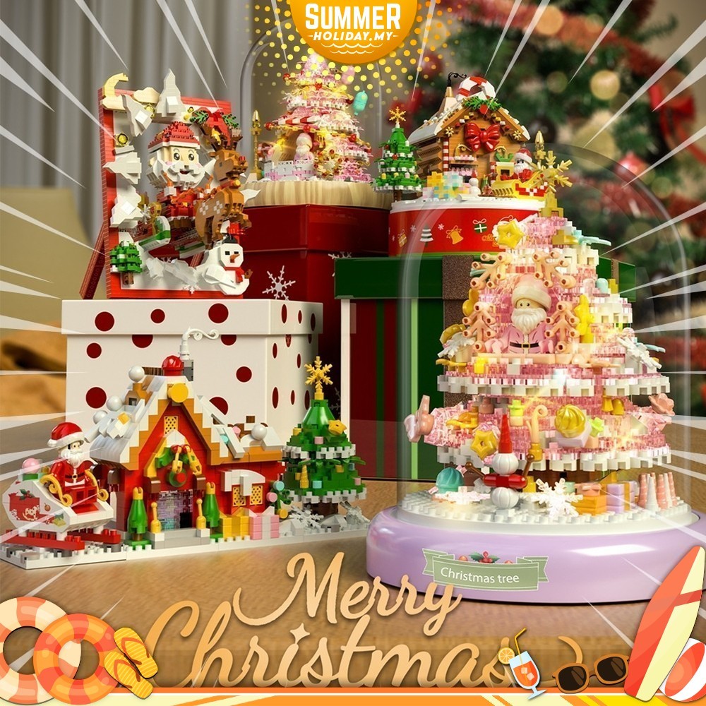 YKO Block Cute Music Box Bricks Merry Christmas Gift Decoration ...