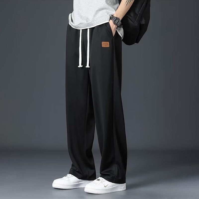[3 Color]Korean Simple Men's Baggy Elasticity Long Pants Fashion Casual ...