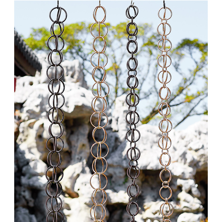 Metal Rain ChainRed Copper Temple Rain Chain Japanese Style Roof ...