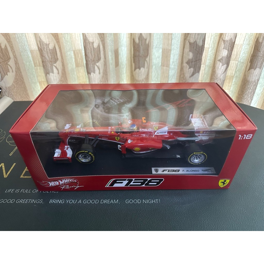 Ferrari F138 Fernando Alonzo 2013 Racing Hot Wheels 1/18 Scale F1 Model ...