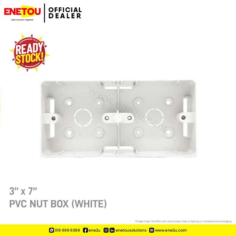 3x7 PVC BOX WITH NUT - WHITE | Shopee Malaysia