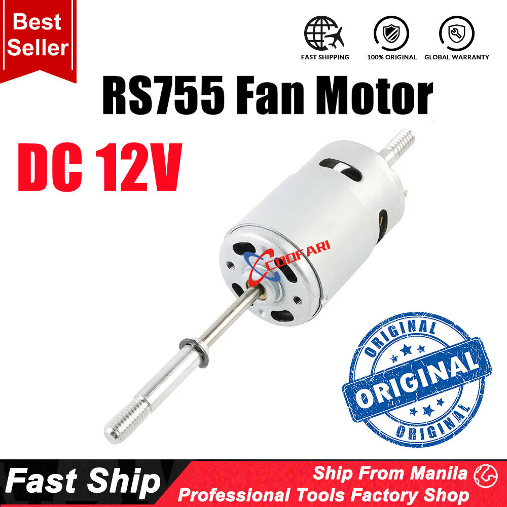 Micro DC 12V RS755 Fan Motor Ball Bearing Large Torque High Power Low ...