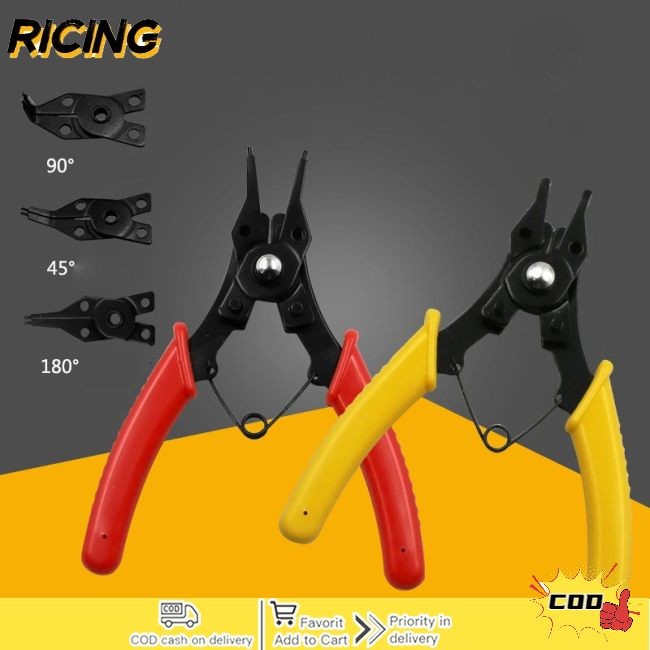 RAM 4 In 1 Snap Ring Pliers Set Anti Slip Clamp Remover Retaining Circlip Pliers Internal ...