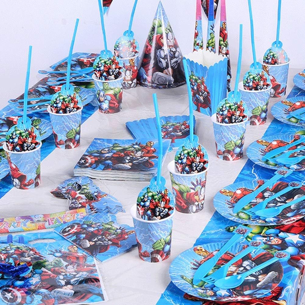 AGM Tableware Banner Plate Cup Marvel Avengers Superheroes Theme Happy ...