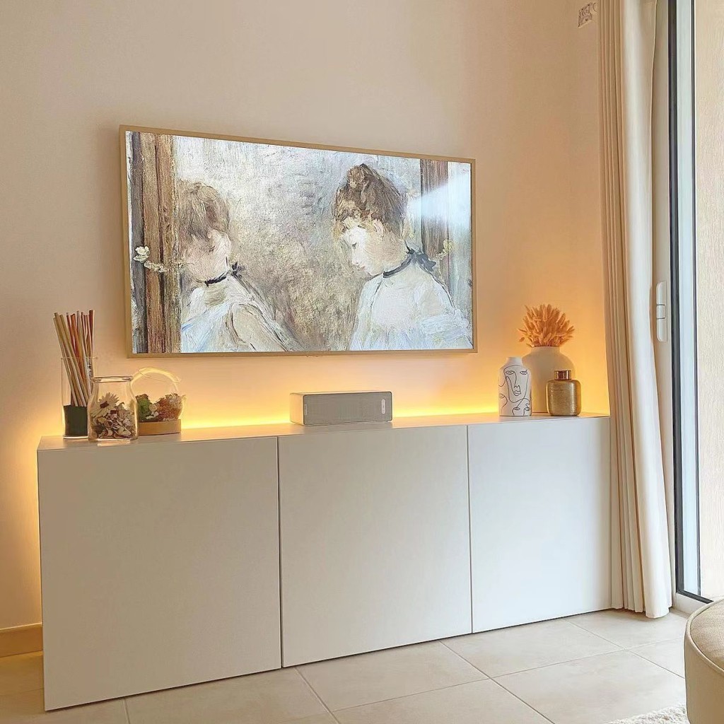 High-Profile Figure Solid Wood TV Cabinet Integrated Modern Nordic ...