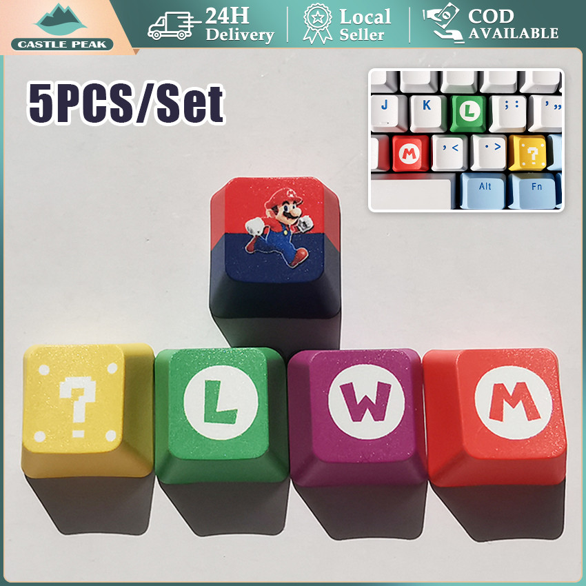 Super Mario Bros keycaps 5 keys mechanical keyboard | Diy Mechanical ...