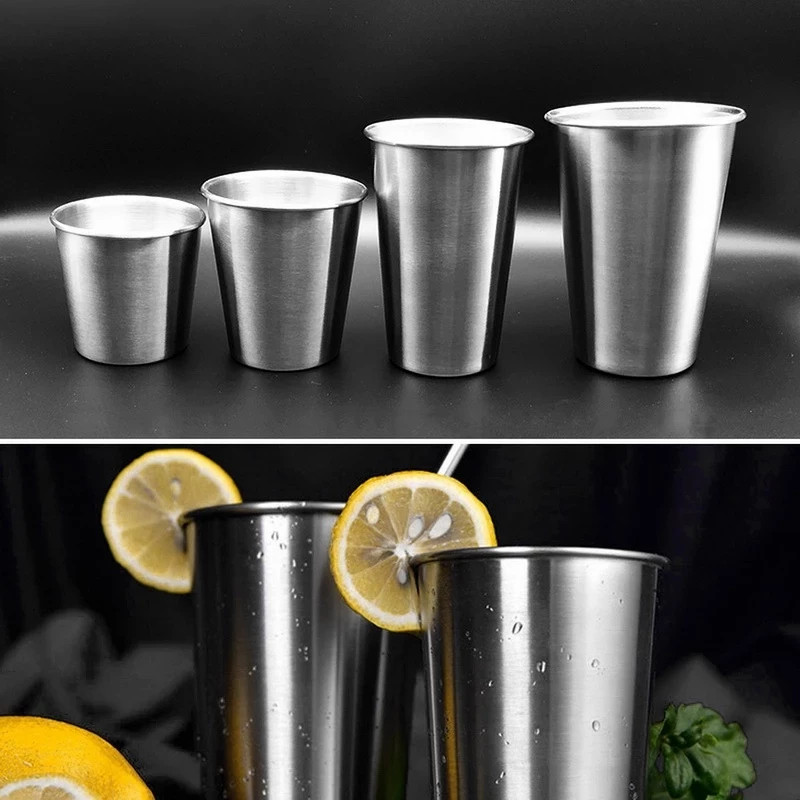 70/180/320ML Stainless Steel Cup Drink Mug Coffee Tea Metal Portable ...
