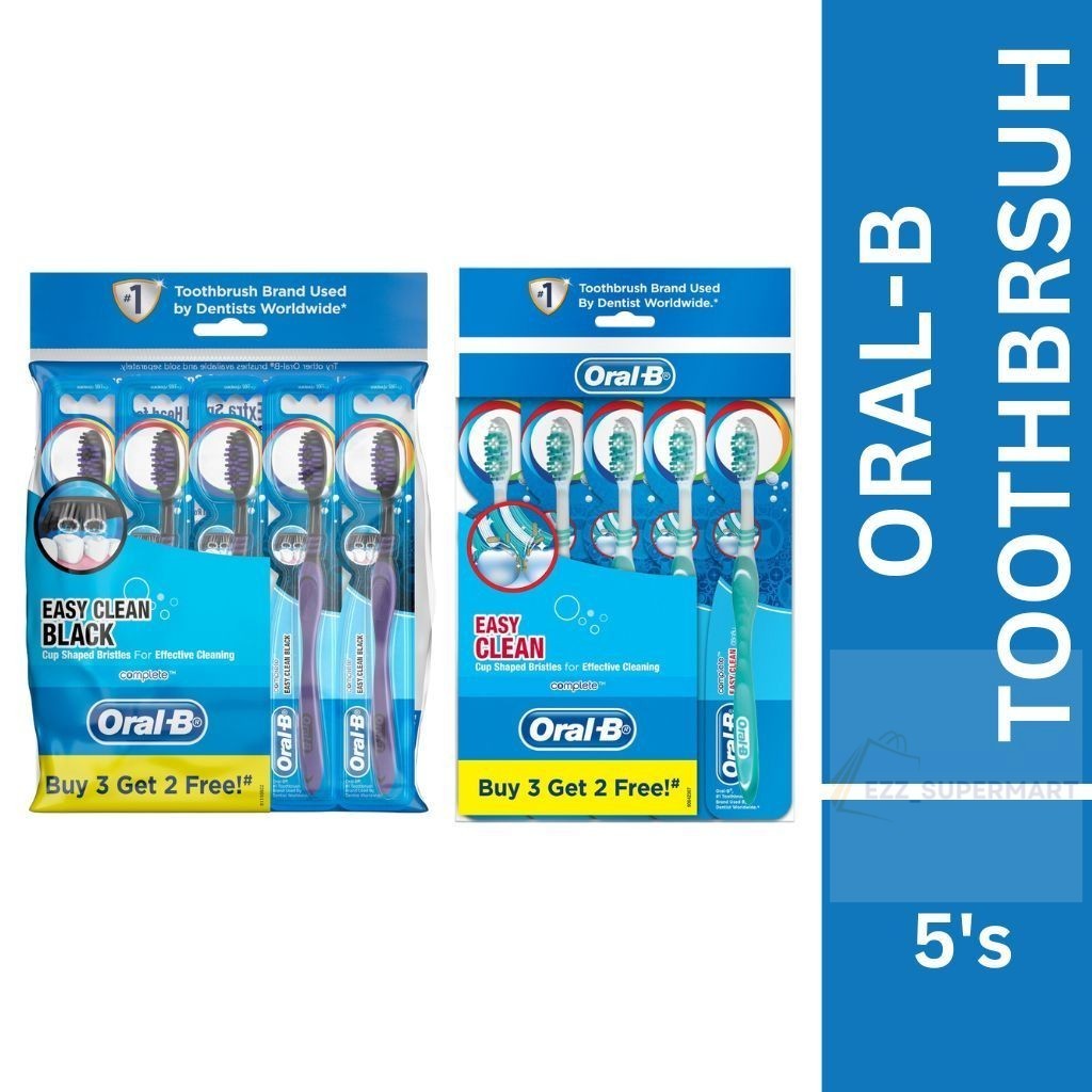 ORAL-B Easy Clean Toothbrush Soft / Medium (5's) | Shopee Malaysia