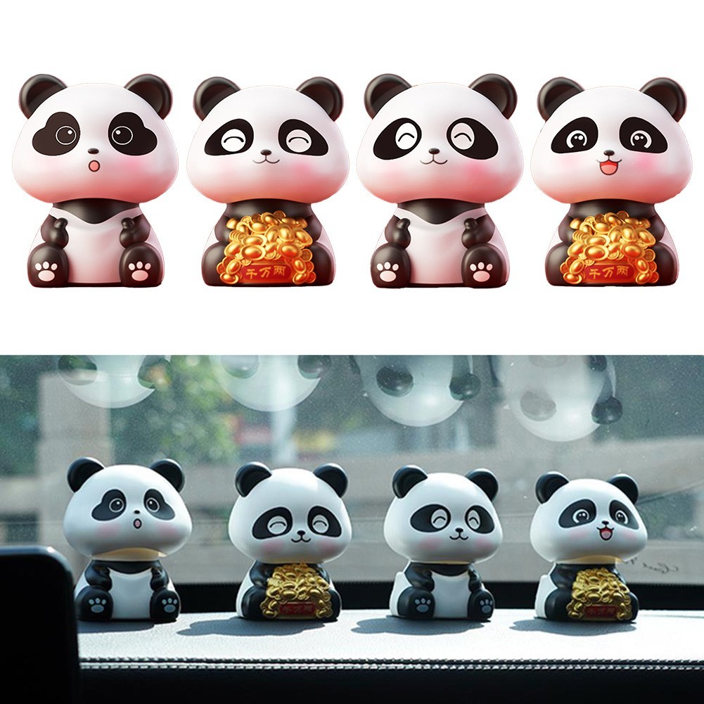 Solar Energy Good Luck Panda Ornaments Car Ornaments Potted Ornaments ...