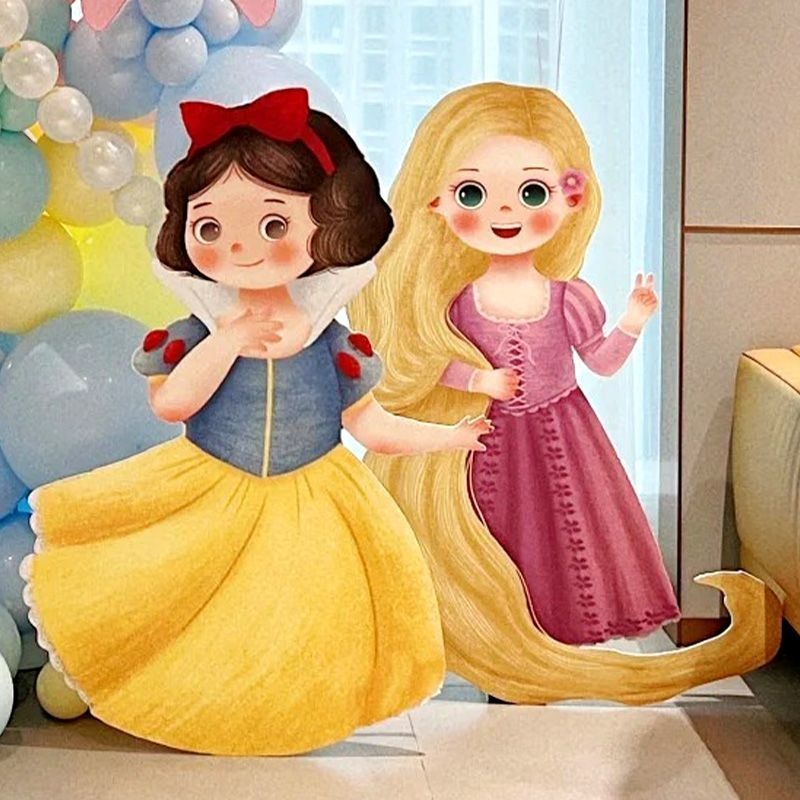 Disney Princess Standing Sign Girl Birthday Banquet Party Scene ...