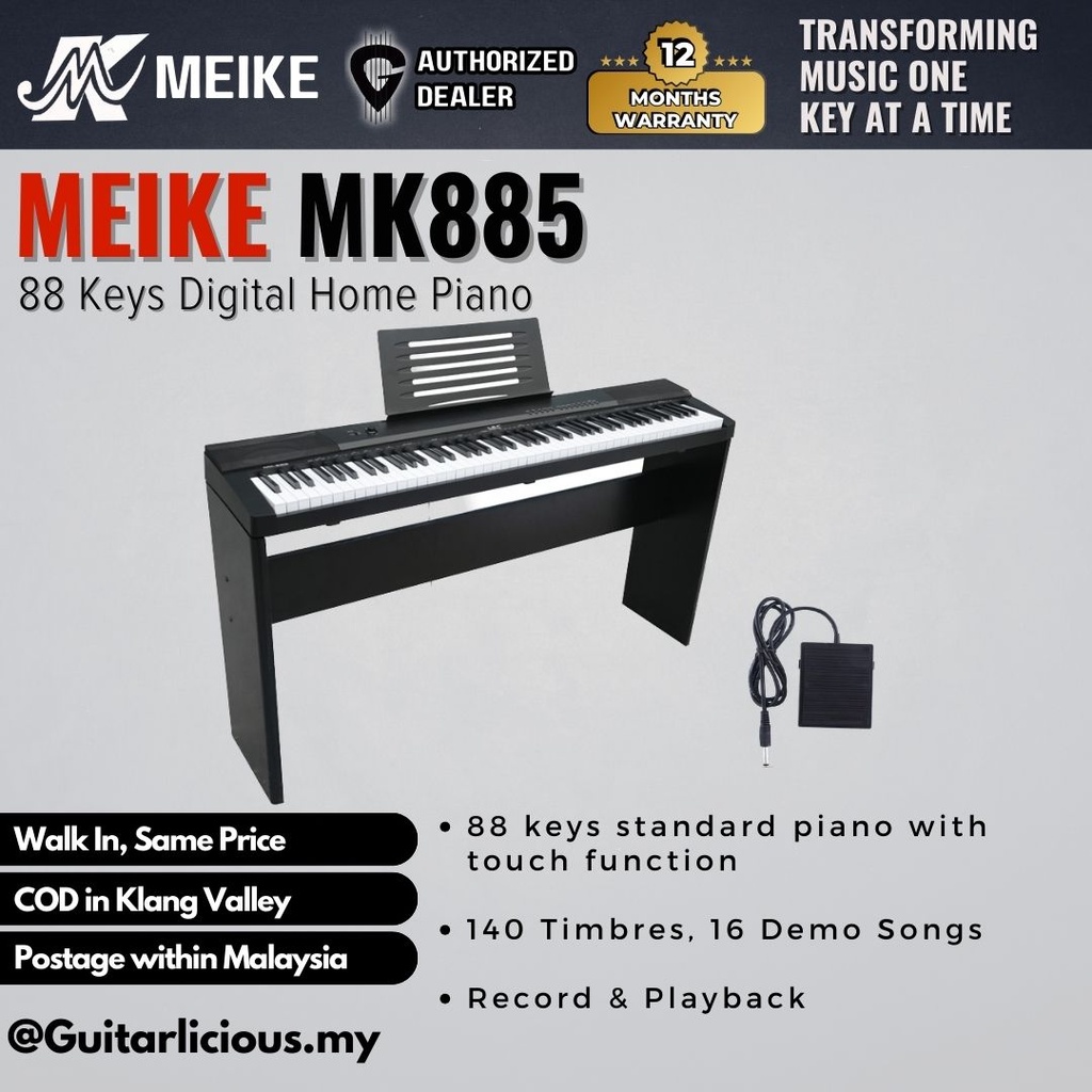 MEIKE 88 Keys Digital Electronic Piano with Semi-weighted Keys - (MK885 ...