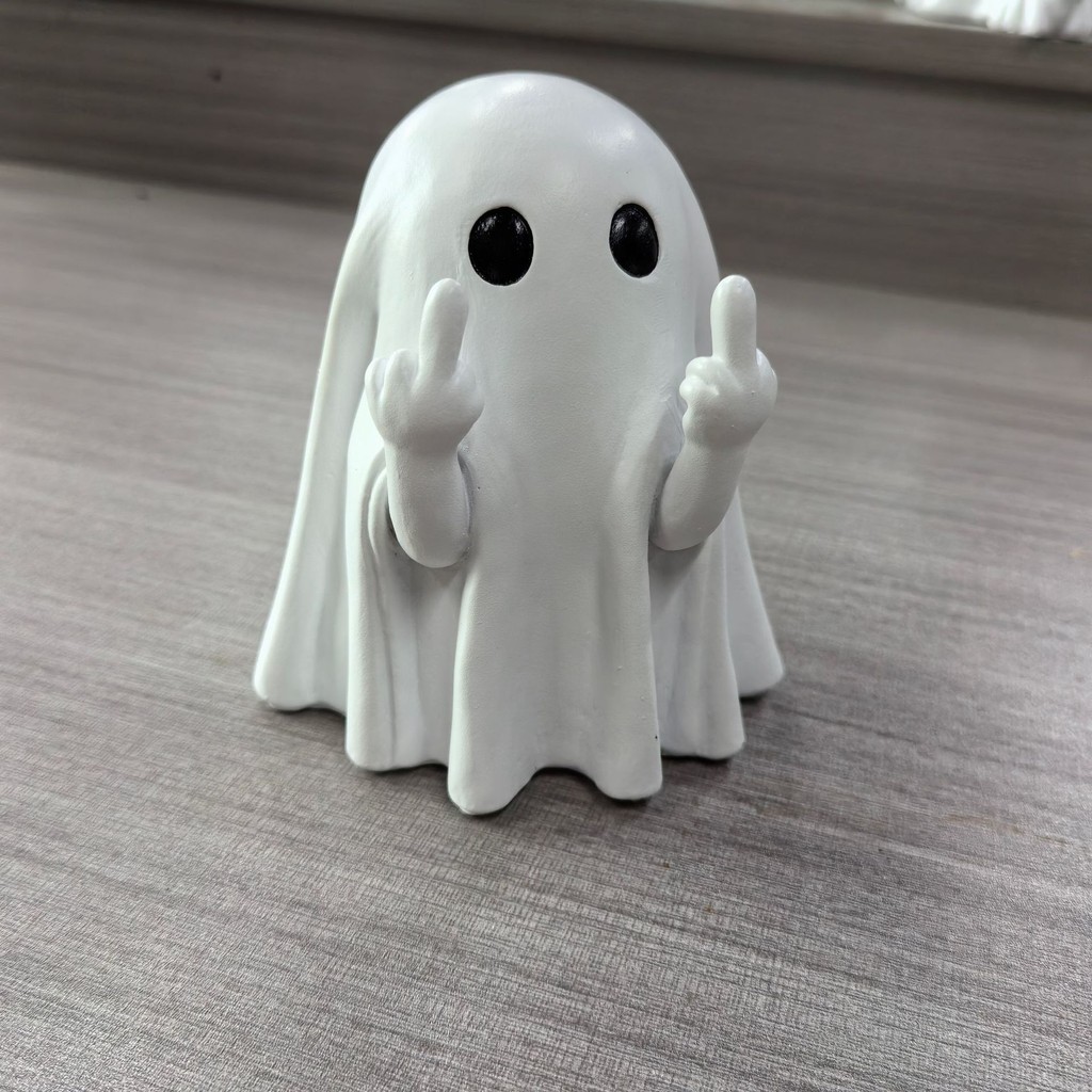 New Halloween Cute Ghost Ornaments Creative Vertical Middle Finger ...