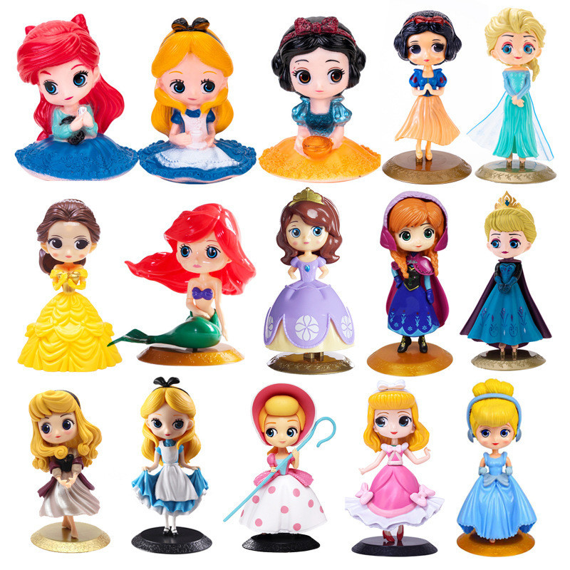 Disney High Quality Kawaii Q Snow White Princess Action Figure Ariel ...