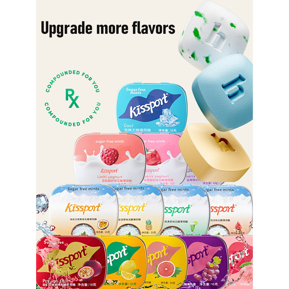 Sugar-free Three-in-One Mint Chewable Tablets Cooling Throat Tablet ...