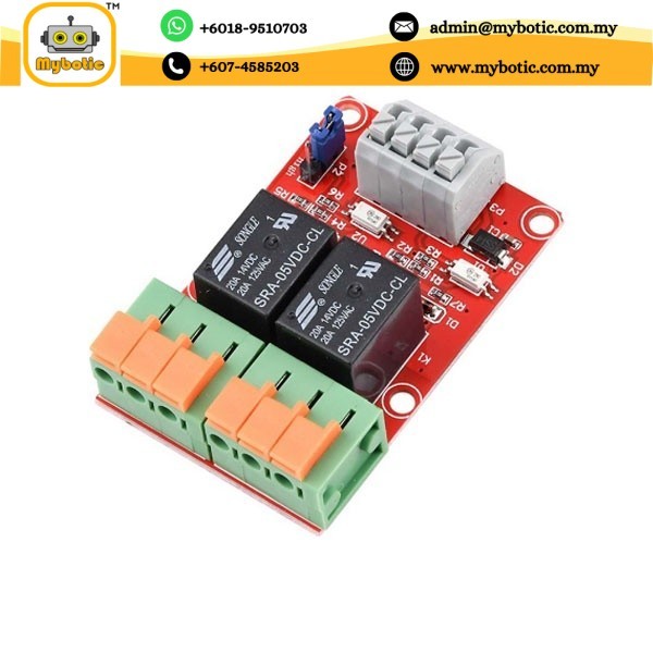 2 Way 20A 5V Relay Control Module High and Low Voltage Trigger | Shopee ...