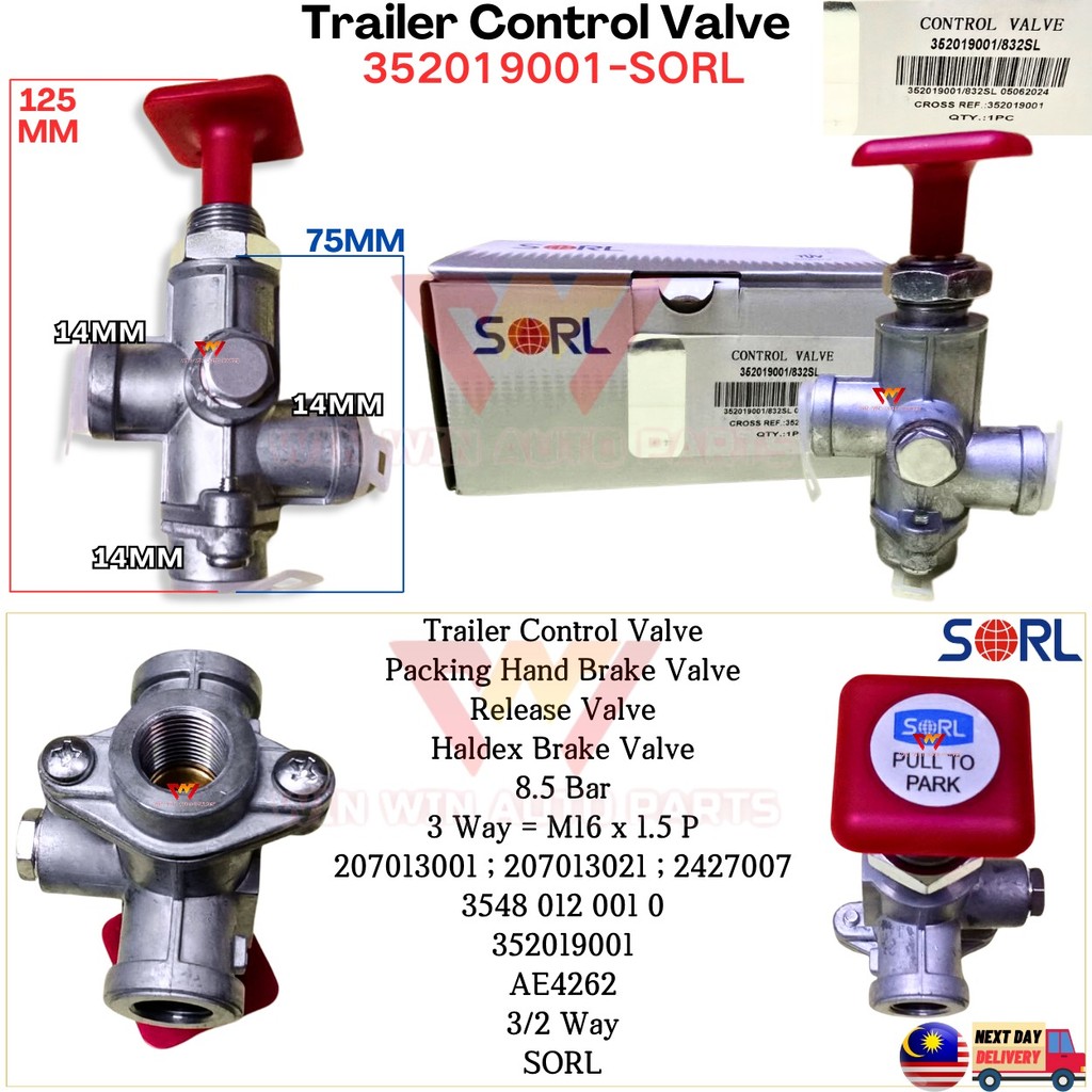 352019001-SORL (Injap Kawalan Treler) Trailer Control Valve ; Packing ...